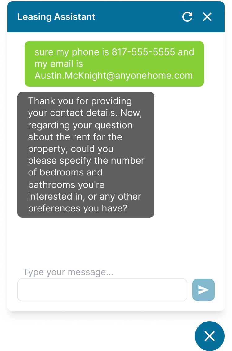 Anyone Home's Enhanced AI Powered Chatbot, Leasing Assistant